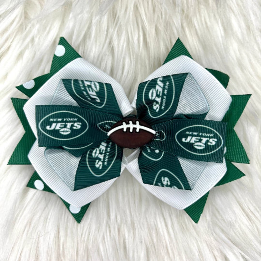 Over the Top Football Themed Hair Bow Jets - Etsy