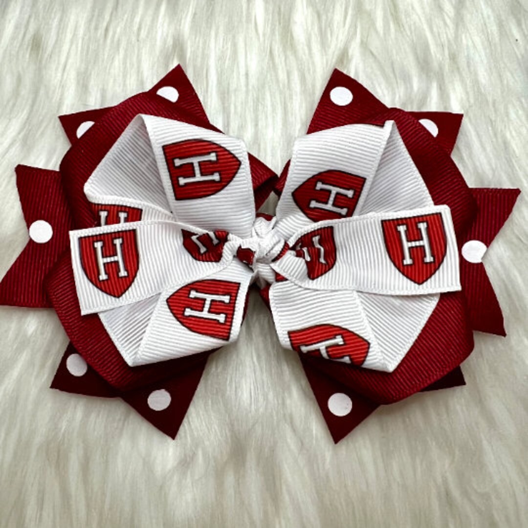 Over the Top Hair Bow Crimson Ivy League - Etsy