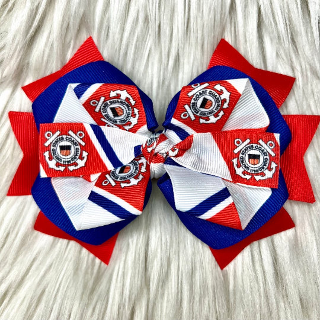 Over the Top Military Coast Guard Themed Hair Bow - Etsy