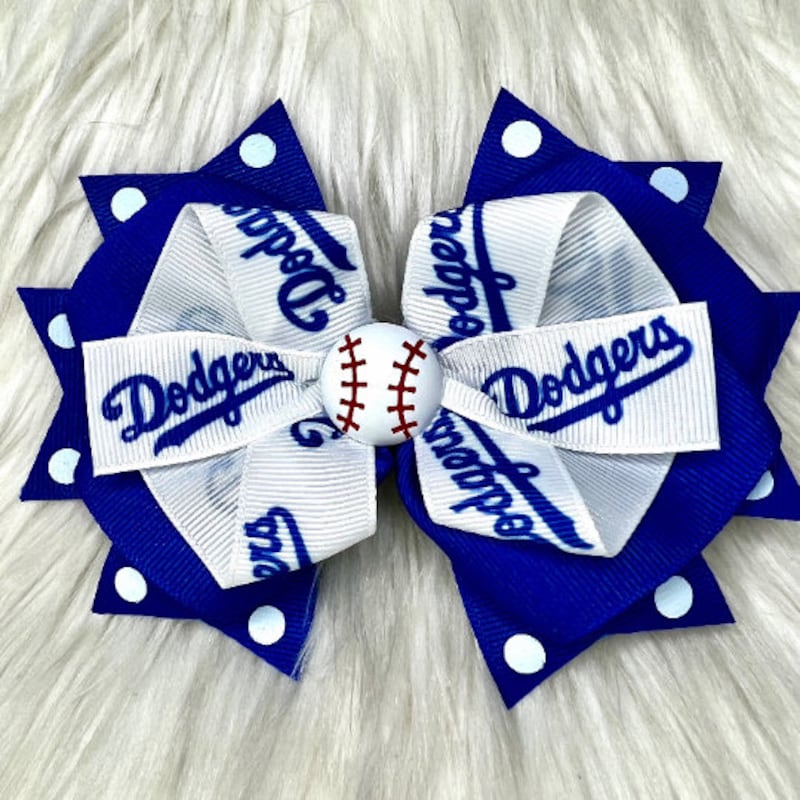 La Dodgers Hair Bow - Etsy