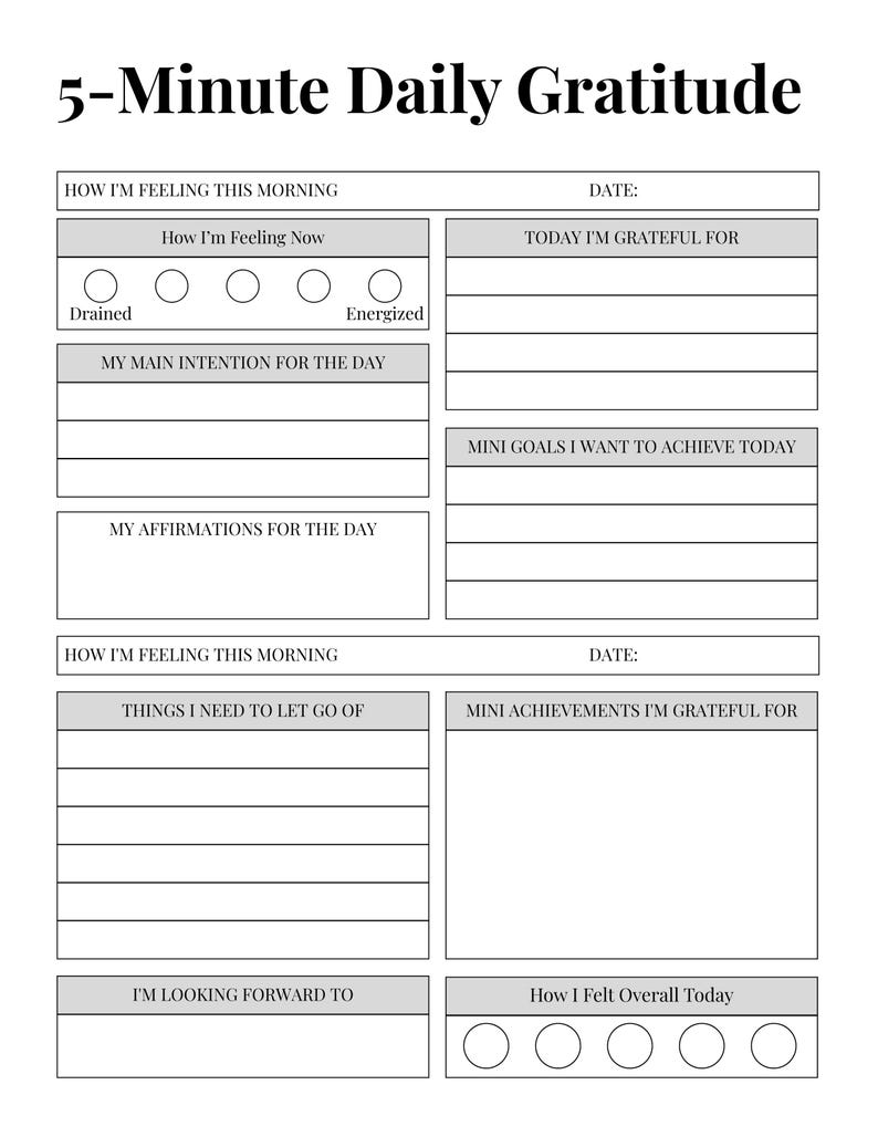 2026 Gratitude Journal Printable | Daily Reflection & Self Care Journal ...