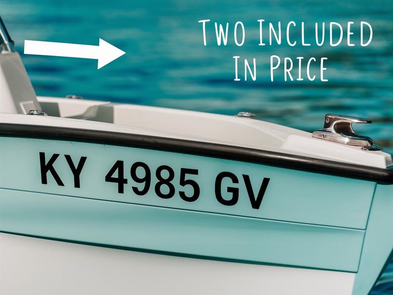 Custom Boat Registration Decals: Marine Vinyl Numbers & Letters (set of ...