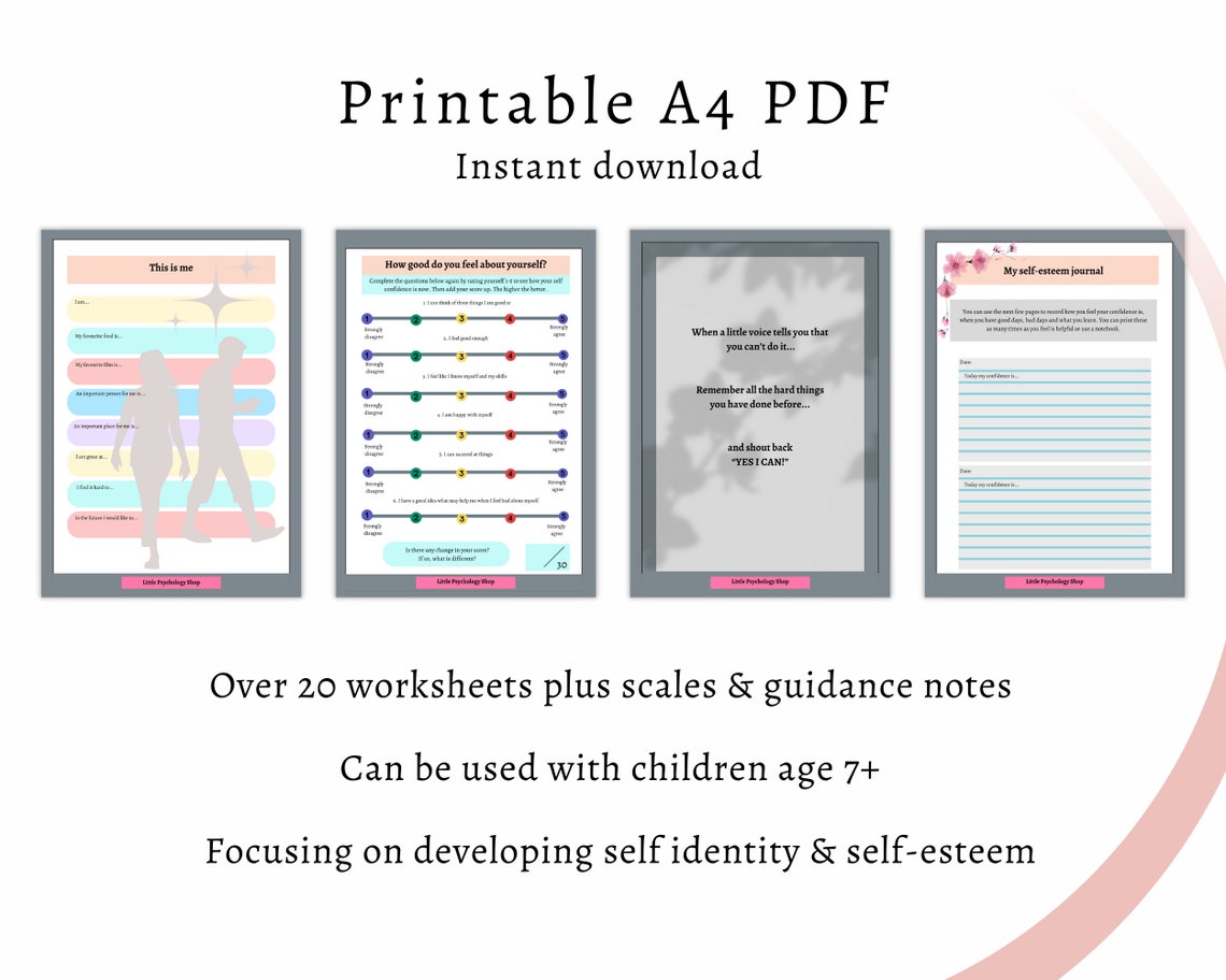 Self Esteem Workbook, Self Identity, Self Confidence Worksheets ...