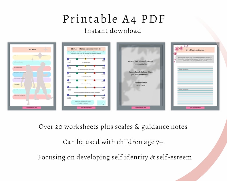 Self Esteem Workbook, Self Identity, Self Confidence Worksheets ...