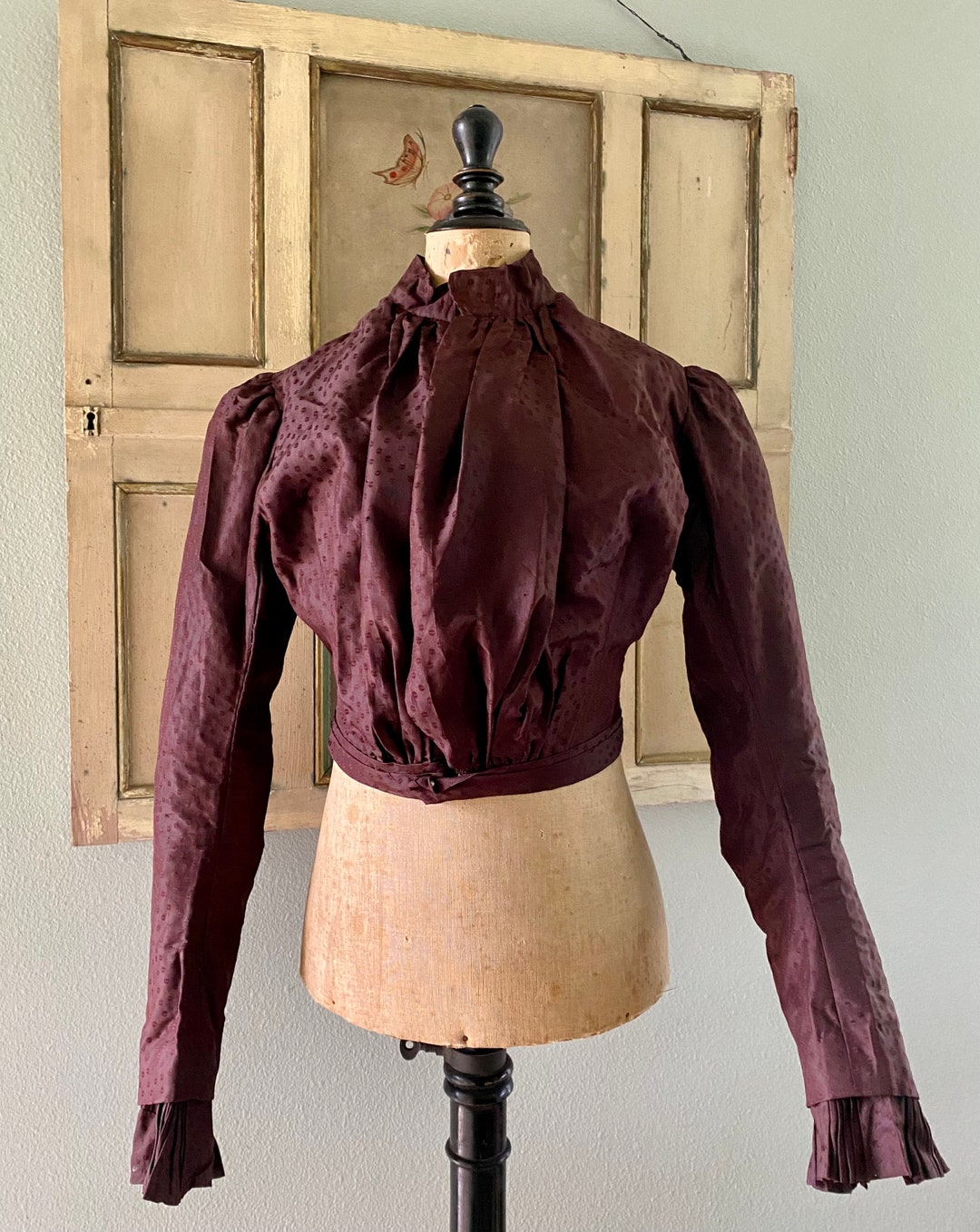 1900s Brown Silk Bodice XXS - Etsy