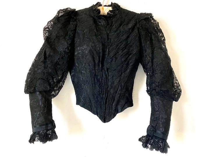 Antique Victorian Black Lace Bodice - Etsy