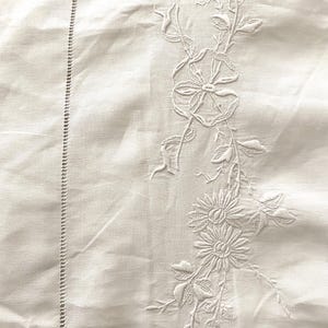 Victorian 1880s Embroidered Linen Bed Sheet 94 X 142 - Etsy