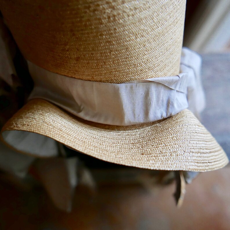 Romantic Era Straw Leghorn Bonnet with Original Silk Ribbons | Etsy