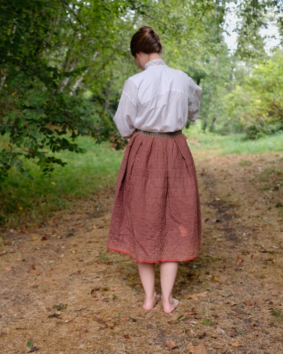 Antique Folksy Quilted Calico Short Petticoat - Gem