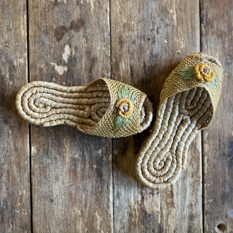 Woven Straw Shoes - Etsy