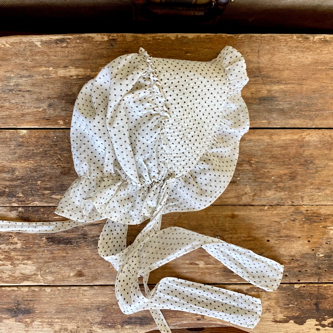 1900s Child's Dotted Calico Bonnet - Etsy