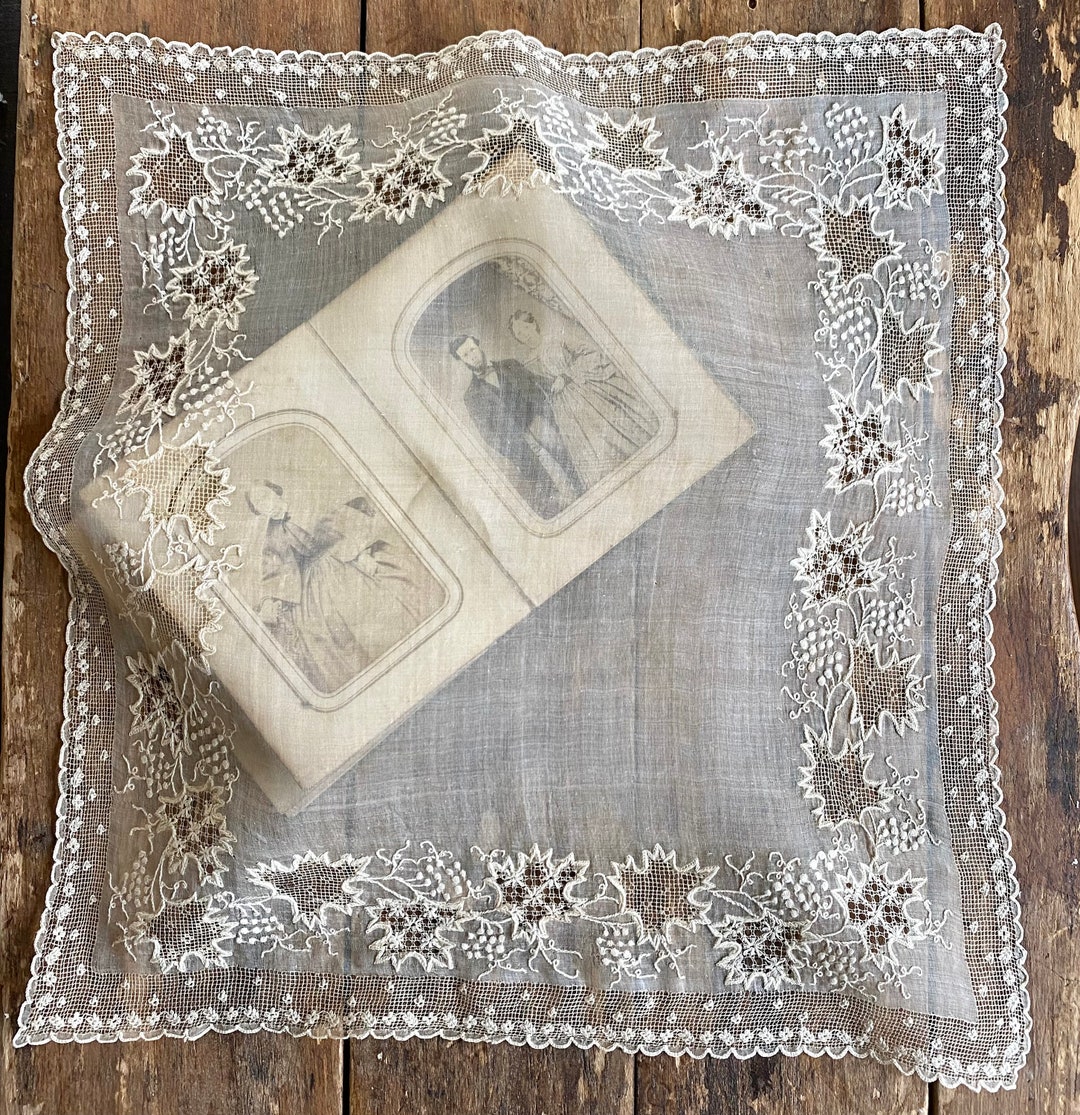 Exquisite Antique Grape Motif Handkerchief - Etsy