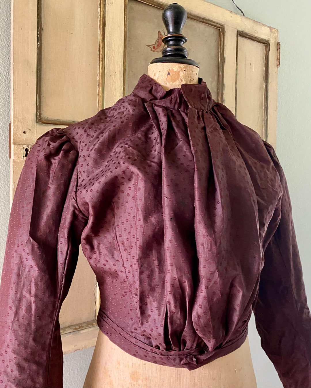 1900s Brown Silk Bodice XXS - Etsy