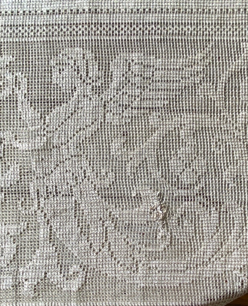 1940s Machine Filet Lace Neptune Tablecloth - Etsy
