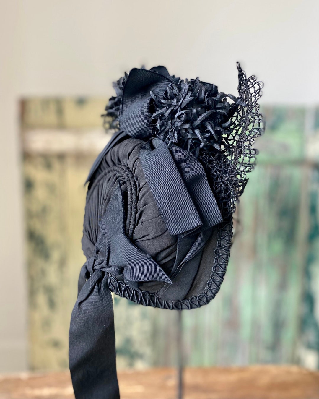 Victorian Mourning Bonnet - Etsy