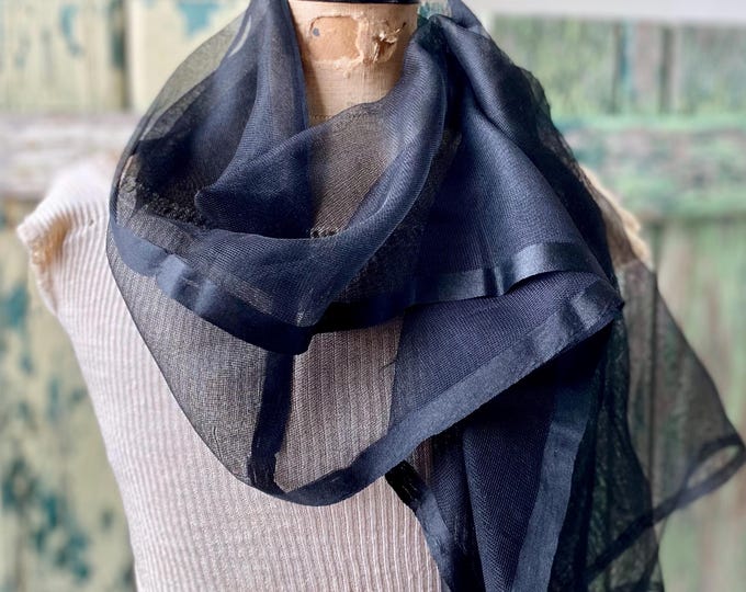 Victorian Black Silk Netting Veil or Scarf - Etsy