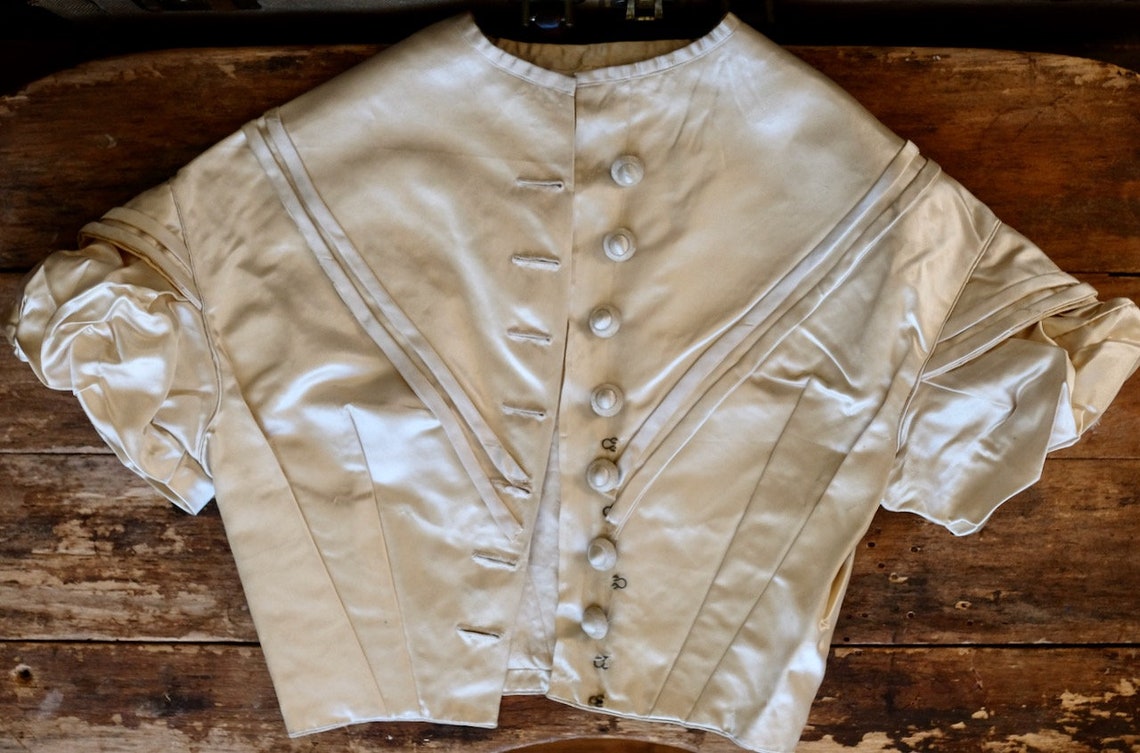 Antique 1850s Silk Satin Bodice - Etsy