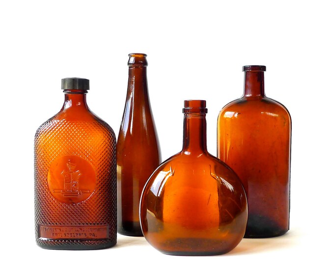 Instant Collection Antique Amber Bottles - Etsy