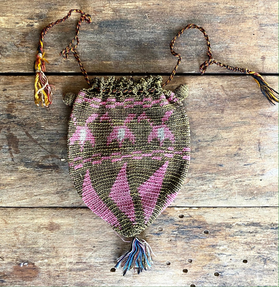 Antique Georgian Silk Knit Reticule - Etsy