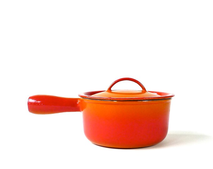 Flame Orange Descoware Sauce Pot With Lid - Etsy