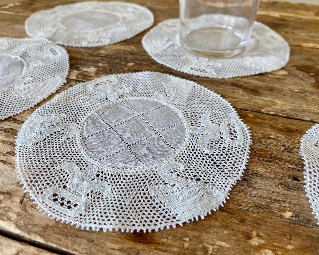 Set of 12 Point De Paris Goblet Rounds With Swans and Fleur Di Lis - Etsy