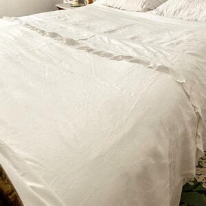 Victorian 1880s Embroidered Linen Bed Sheet 94 X 142 - Etsy