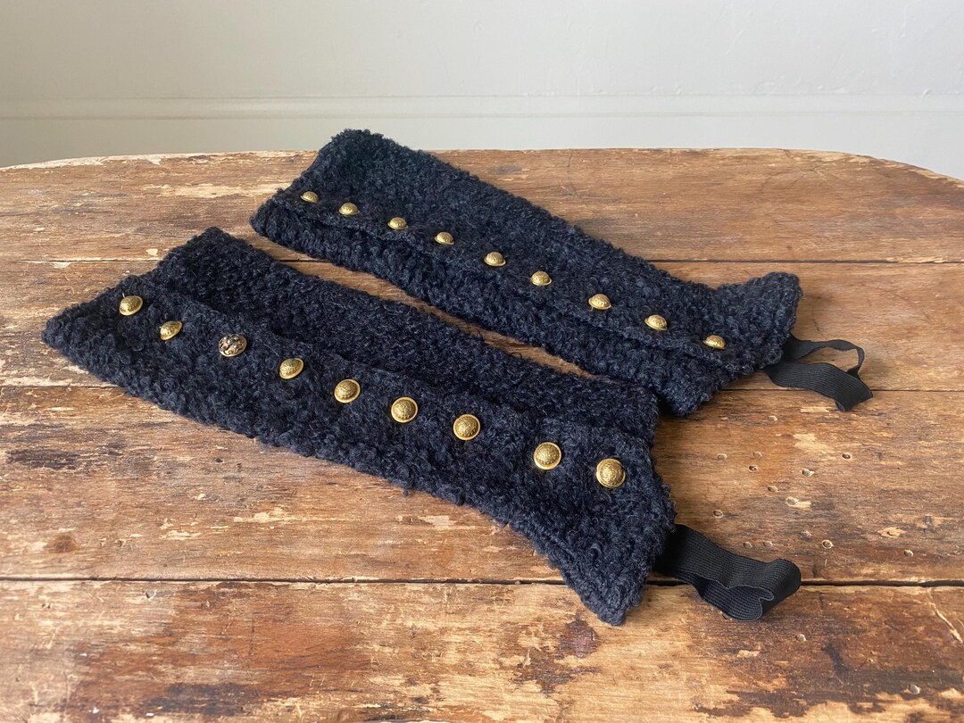 Black Boucle Children's High Button Spats - Etsy