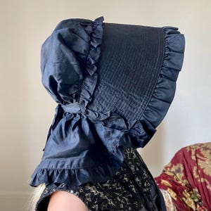 Vintage Black Prairie Bonnet - Etsy