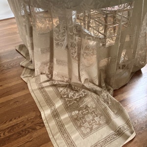 1940s Machine Filet Lace Neptune Tablecloth 100" X 85" - Etsy