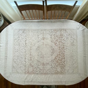 1940s Machine Filet Lace Neptune Tablecloth 100" X 85" - Etsy