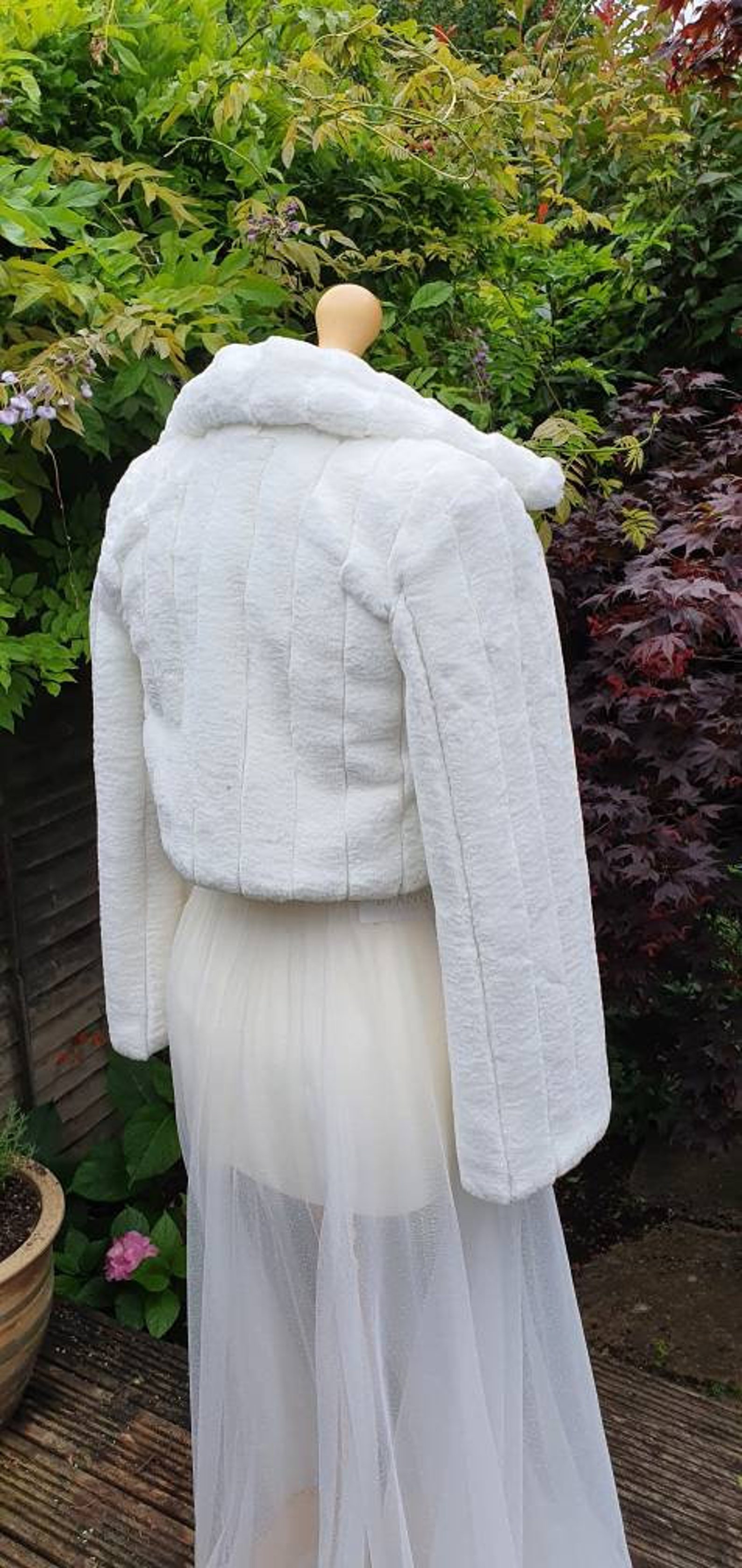 Faux Fur Bridal Bolero Wedding Jacket Long Sleeves - Etsy UK