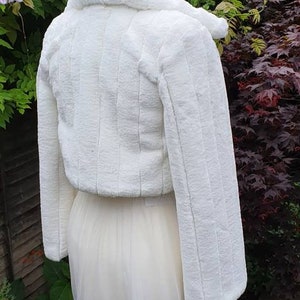 Faux Fur Bridal Bolero Wedding Jacket Long Sleeves - Etsy UK