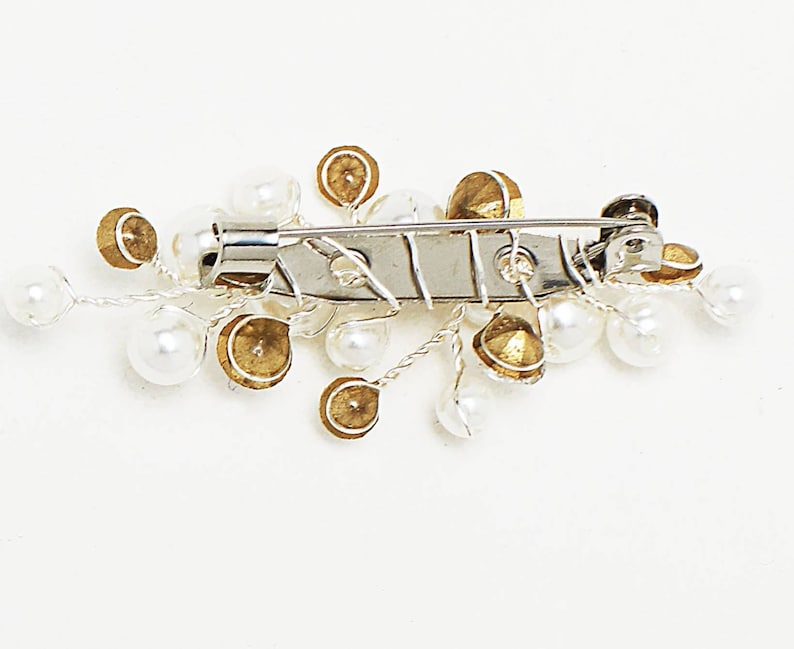 Crystal and Pearl Bridal Train Pin - Etsy