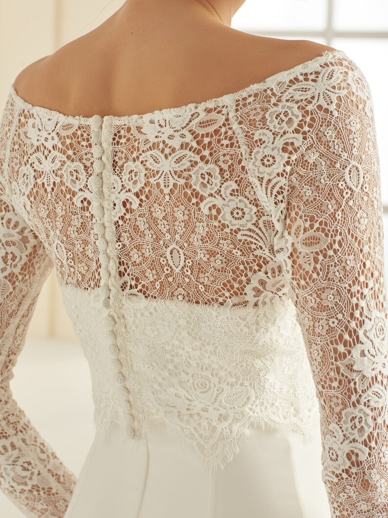 Lace Wedding Bolero Long Sleeves Bridal Top Lace Cover Up - Etsy