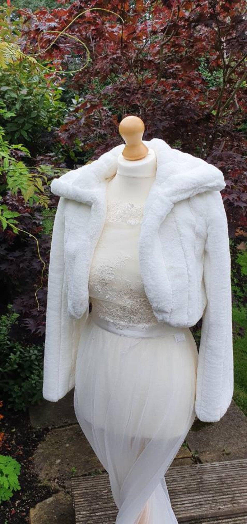 Faux Fur Bridal Bolero Wedding Jacket Long Sleeves - Etsy UK