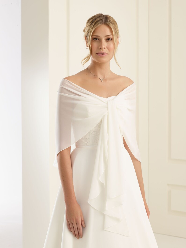 Ivory Chiffon Bridal Wrap Wedding Scarf Bridal Shawl - Etsy