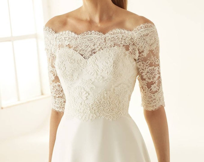 Lace Wedding Bolero, Wedding Top, Cover Up, Bridal 35 Inch Bust - Etsy