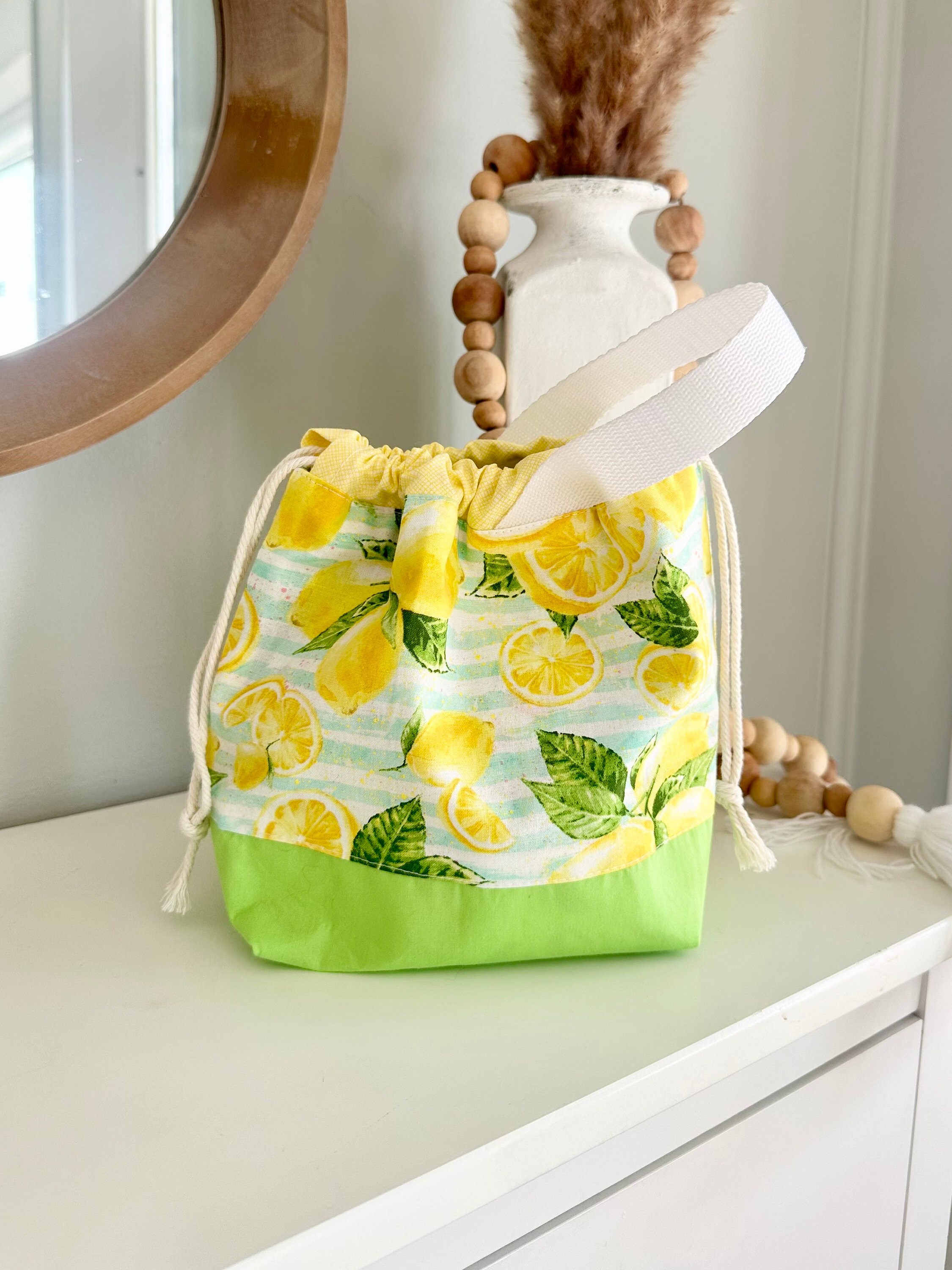 Lemon/green Knitting Project Bag Small Size - Etsy Canada