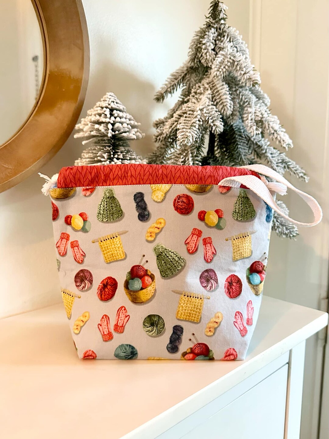 Knit& Purl Light Grey Small Drawstring Knitting Project Bag - Etsy