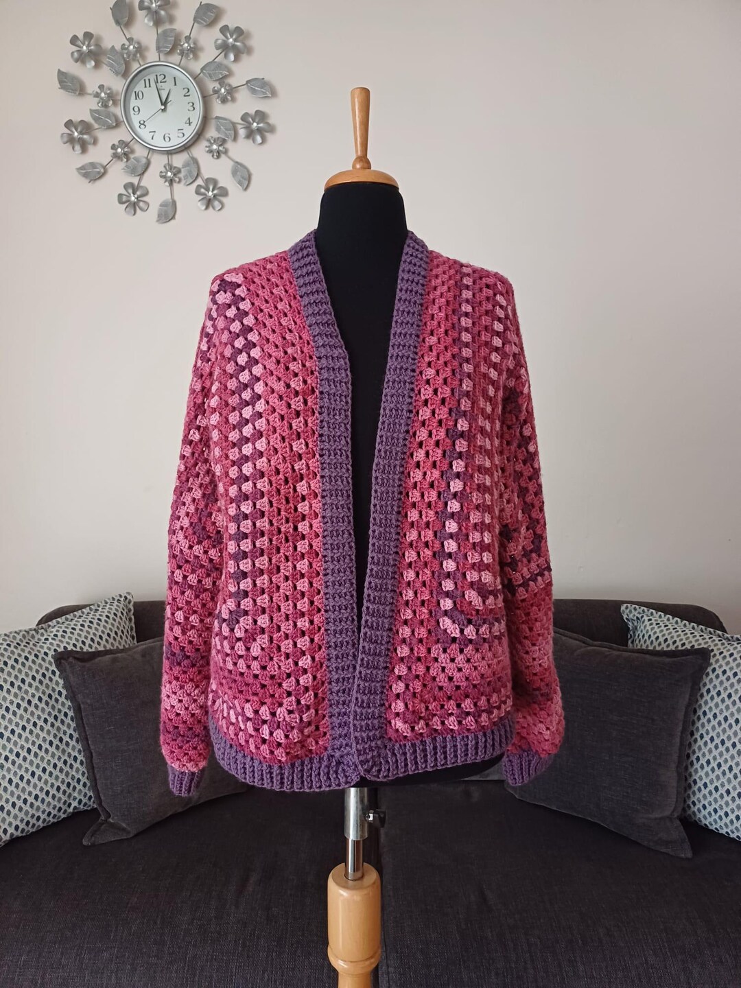 Hexagon Cardigan, Crochet Granny Hexi Cardigan, Gift for Mom, Birthday ...