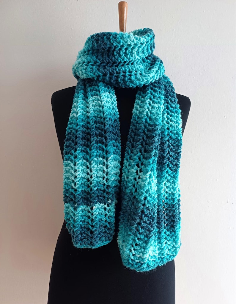 Knit Scarf Pattern Chunky Yarn, Quick Knitting Project (english PDF) - Etsy