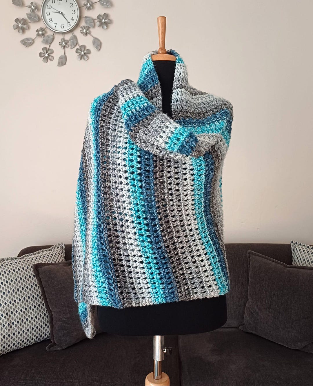 Knitted Rectangular Shawl Pattern: Easy DIY Knit (PDF) - Etsy