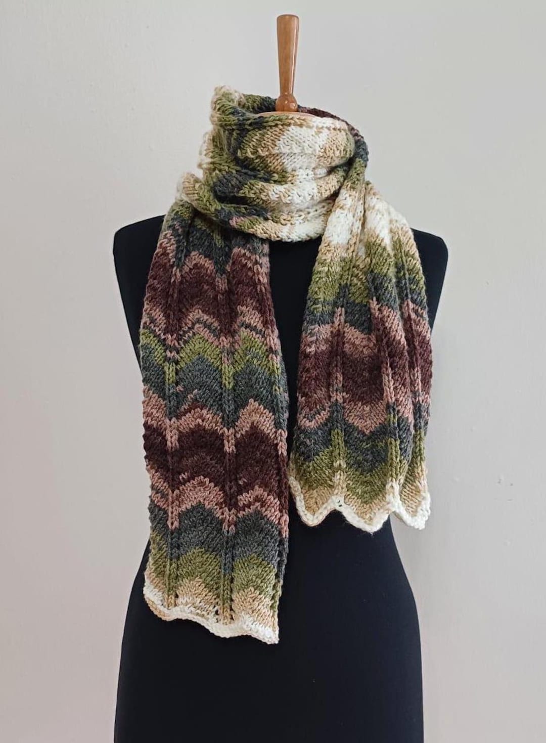 Scarf Knitting Pattern PDF, Wavy Scarf Knitting Pattern, Easy DIY Knit ...
