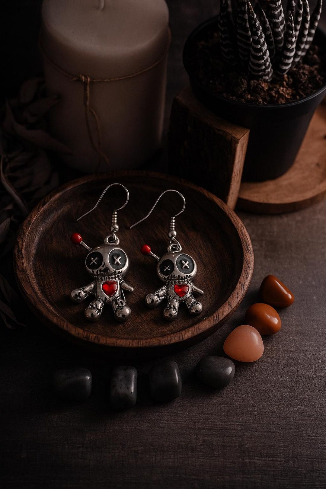 Voodoo Doll Earrings – New Orleans Inspired Spooky Jewelry – Silver ...