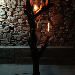 Floor Lamp Wooden Driftwood Wood Light Physical Sculpture Handmade ...