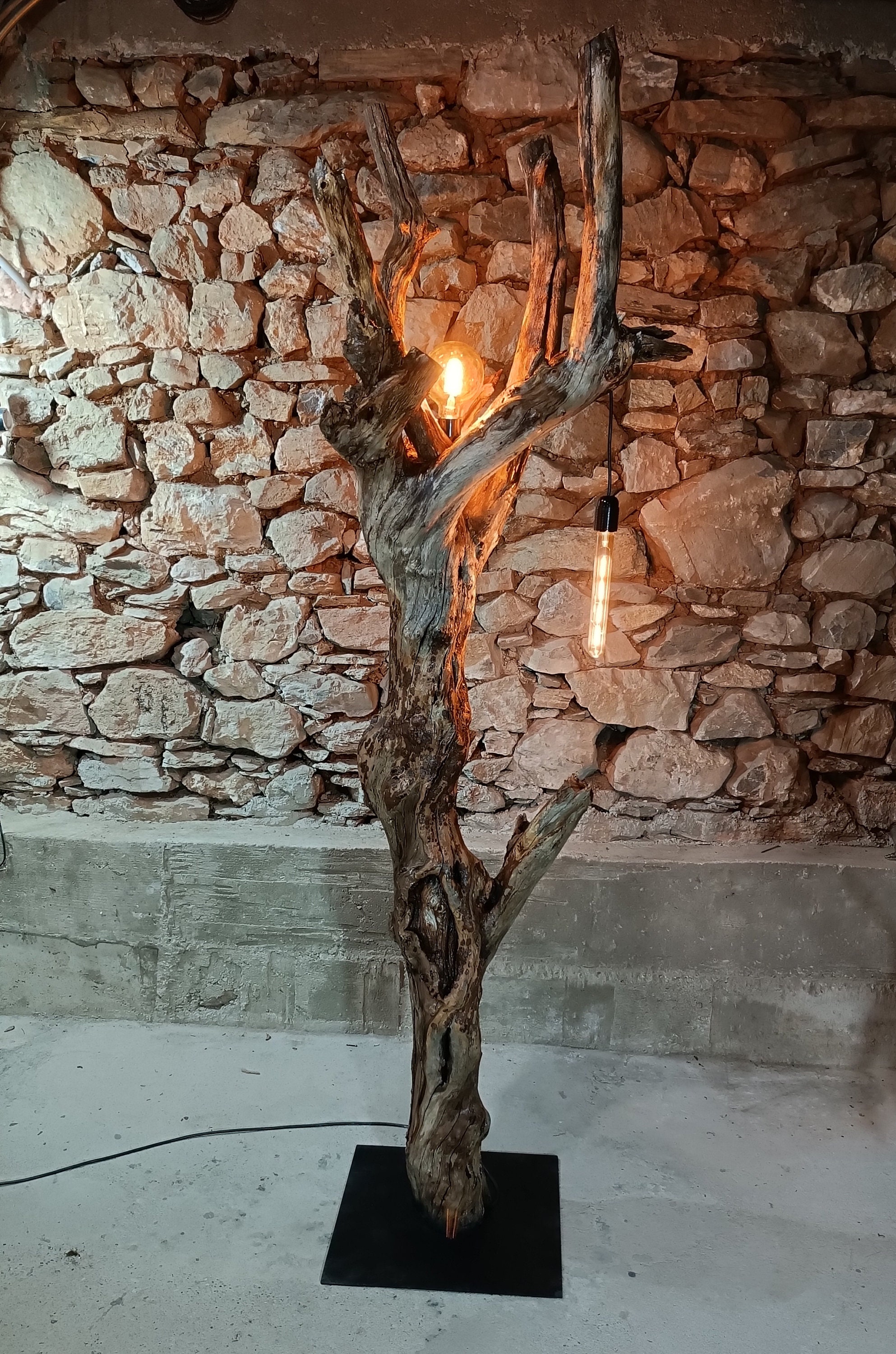 Floor Lamp Wooden Driftwood Wood Light Physical Sculpture Handmade ...