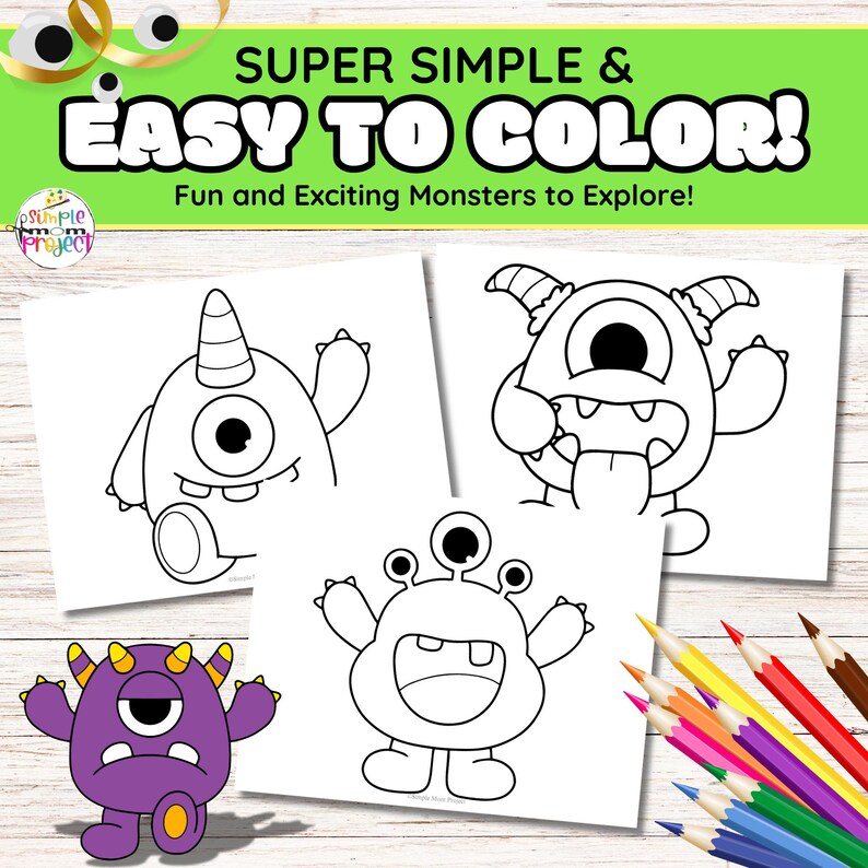 Mini Coloring Page Activity Paper Monster Coloring Sheets Monster ...