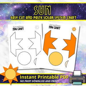 Sun Craft Printable: Solar System Activity, Montessori Education ...