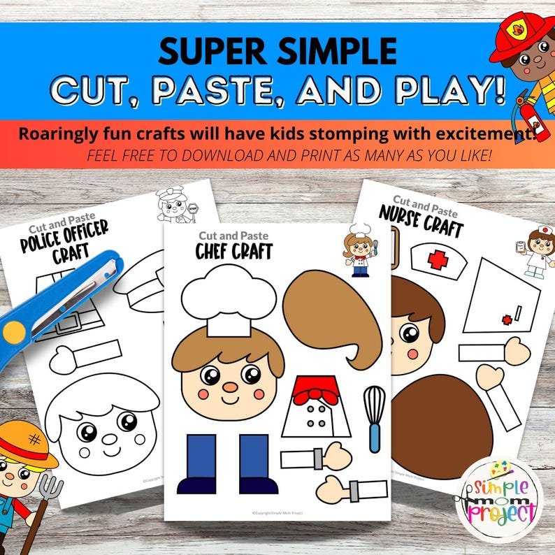 Community Helper Crafts: Cut and Paste Activity (PDF) - Etsy