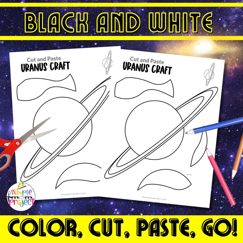 Uranus Craft Printable: Solar System Cut & Paste Activity (digital ...